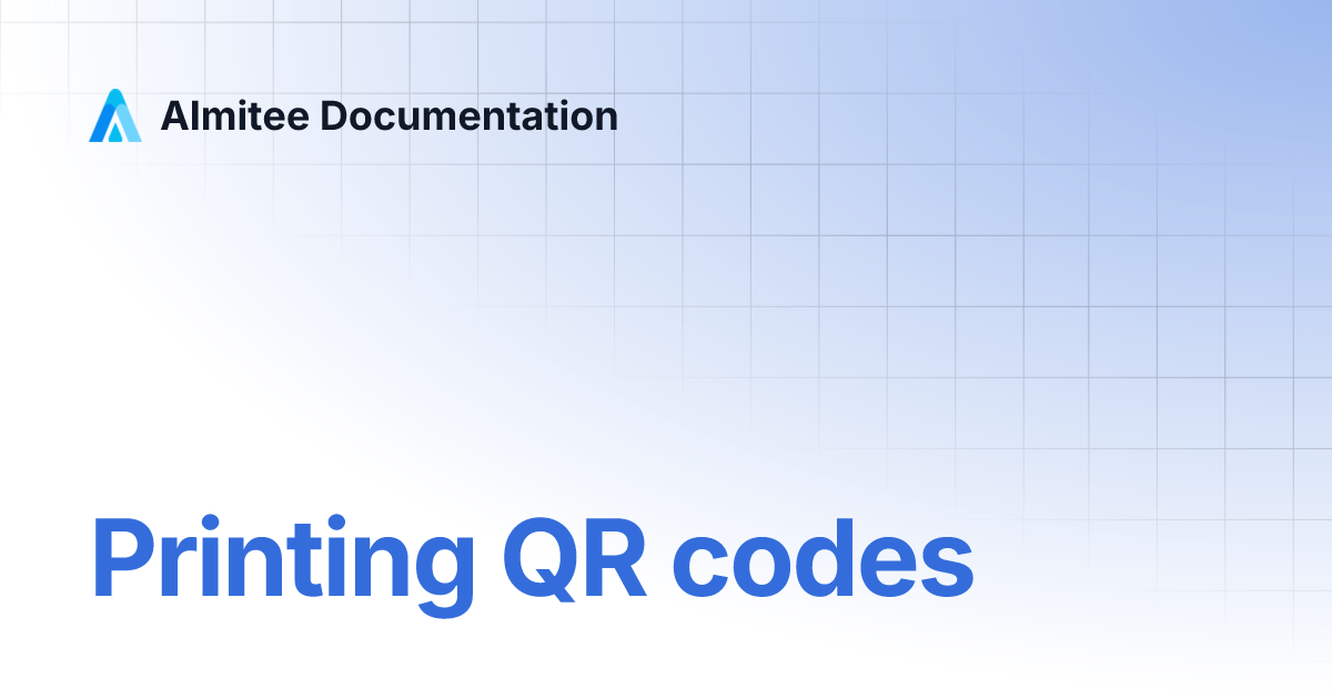 Printing QR codes | Almitee Documentation